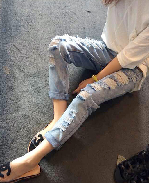 Trend Street Style Tattered Trousers We22701op on Luulla