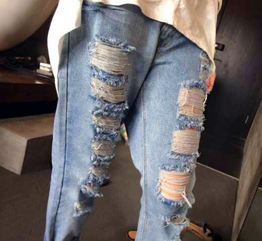 Trend Street Style Tattered Trousers We22701op on Luulla
