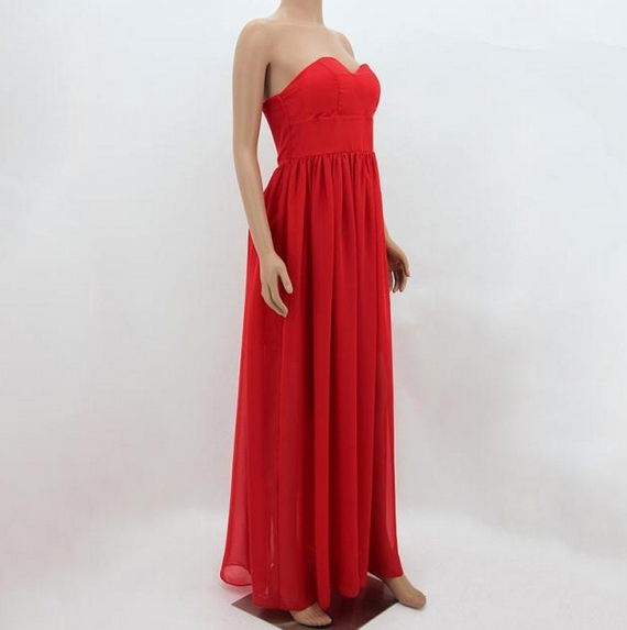 Design Sleeveless Chiffon Red Dress Vg91111mn on Luulla