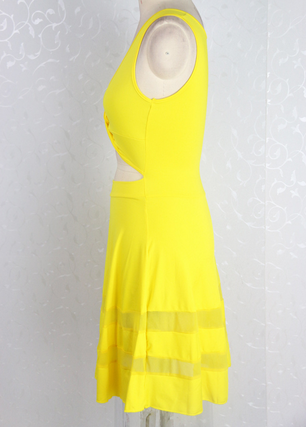 Yellow Cut Out Dress on Luulla