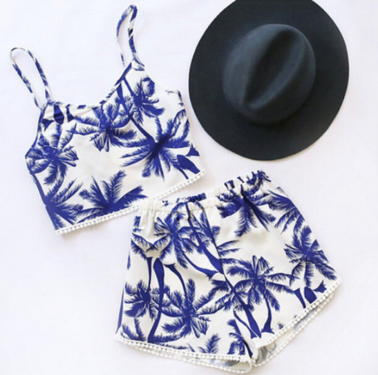 Palm Tree Two-piece Set on Luulla