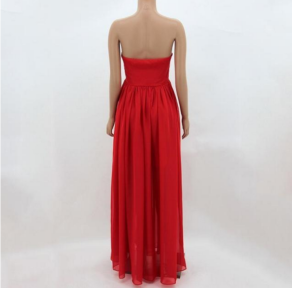 Design Sleeveless Chiffon Red Dress Vg91111mn on Luulla